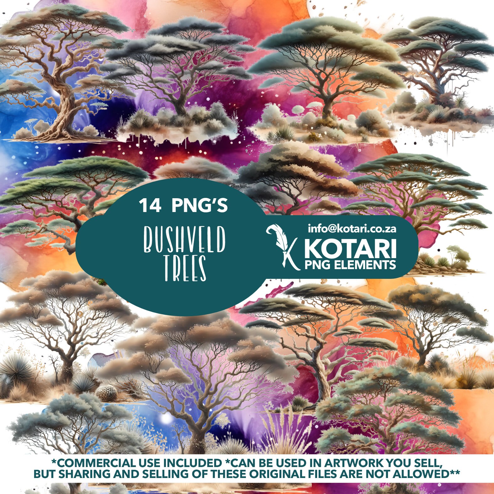 Bushveld Trees Transparent PNG Clipart Commercial Use - Etsy