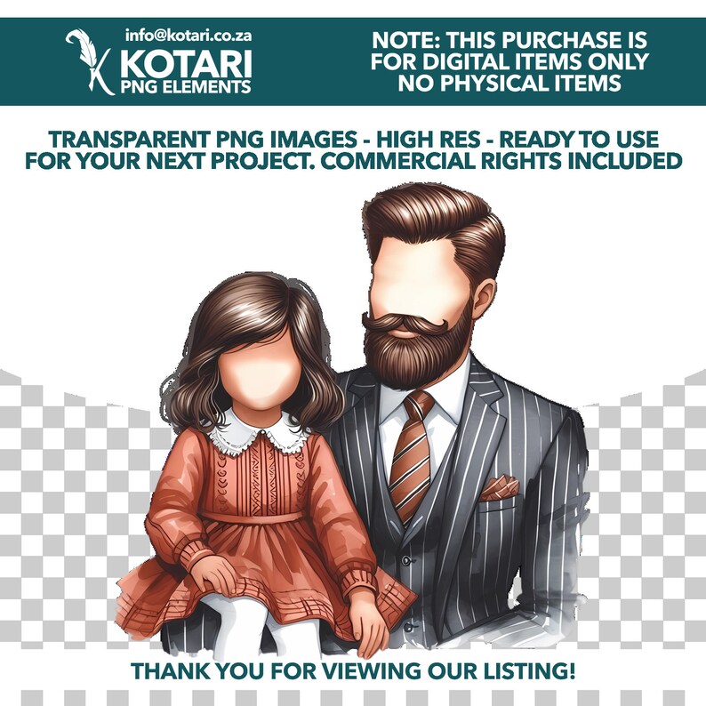 Faceless Dad - Transparent PNG Clipart - Commercial Use - Etsy