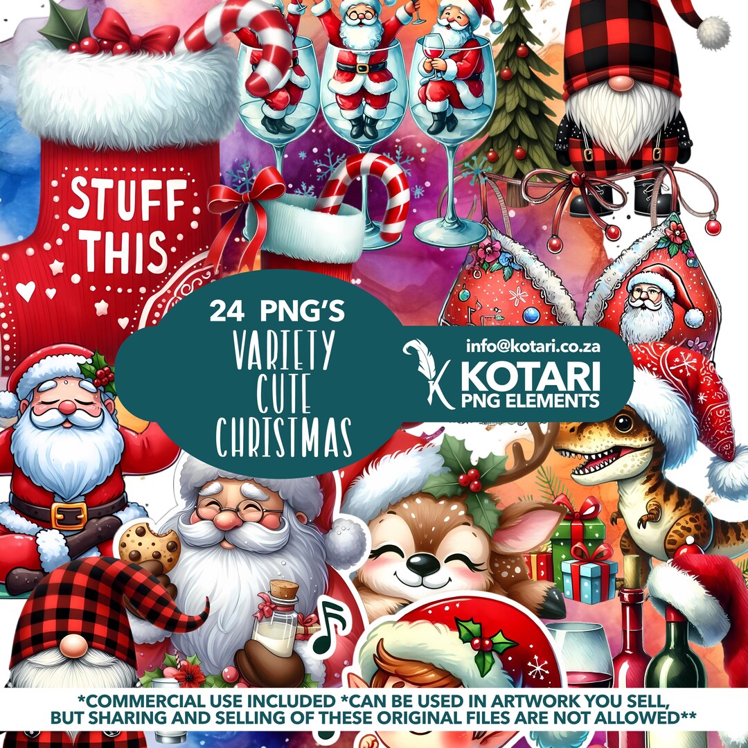 Variety Cute Christmas - Transparent PNG Clipart - Commercial Use - Etsy