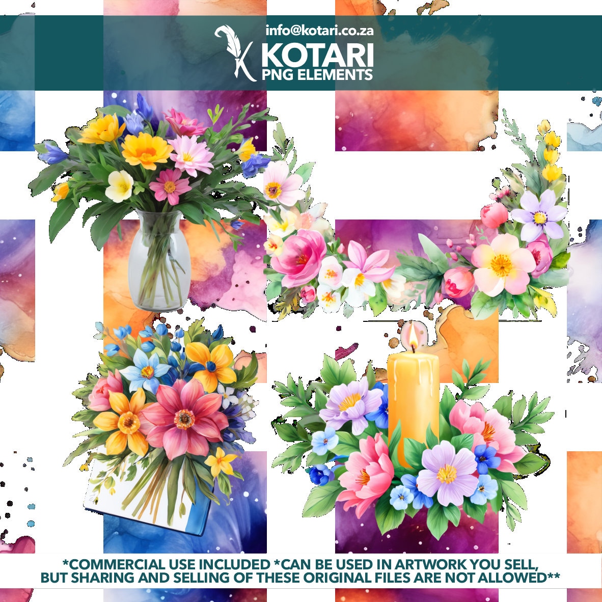 Spring Flowers - Transparent PNG Clipart - Commercial Use - Etsy