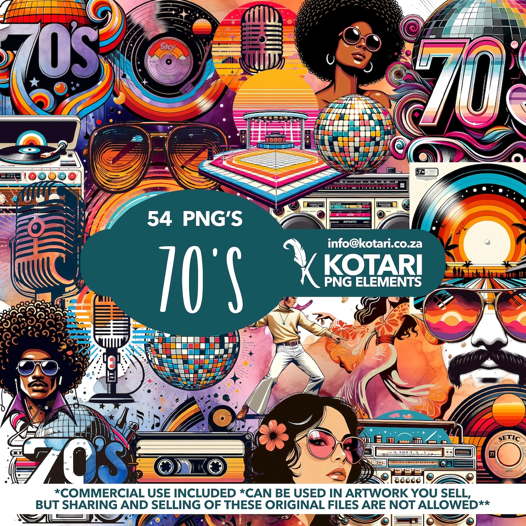 70's Groovy - Transparent PNG Clipart - Commercial Use - Etsy