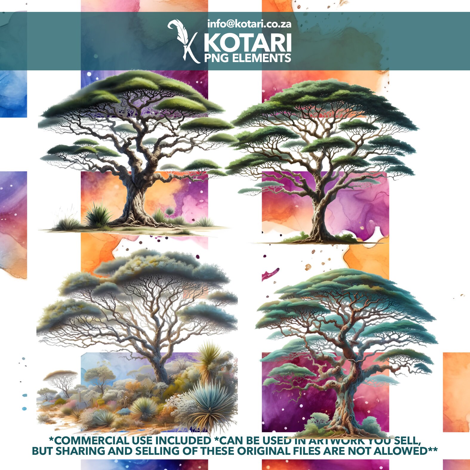 African Trees Transparent PNG Clipart Commercial Use - Etsy