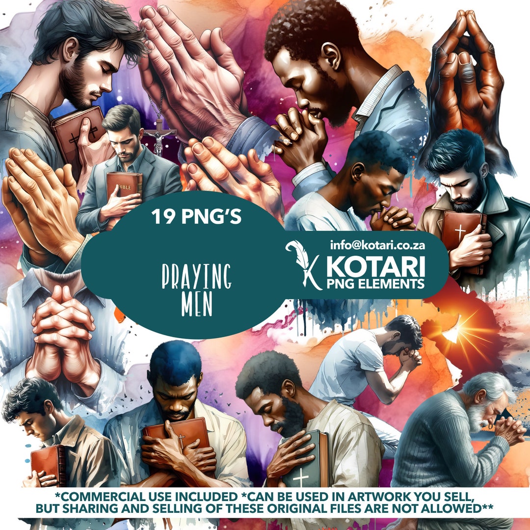 Praying Men - Transparent PNG Clipart - Commercial Use - Etsy