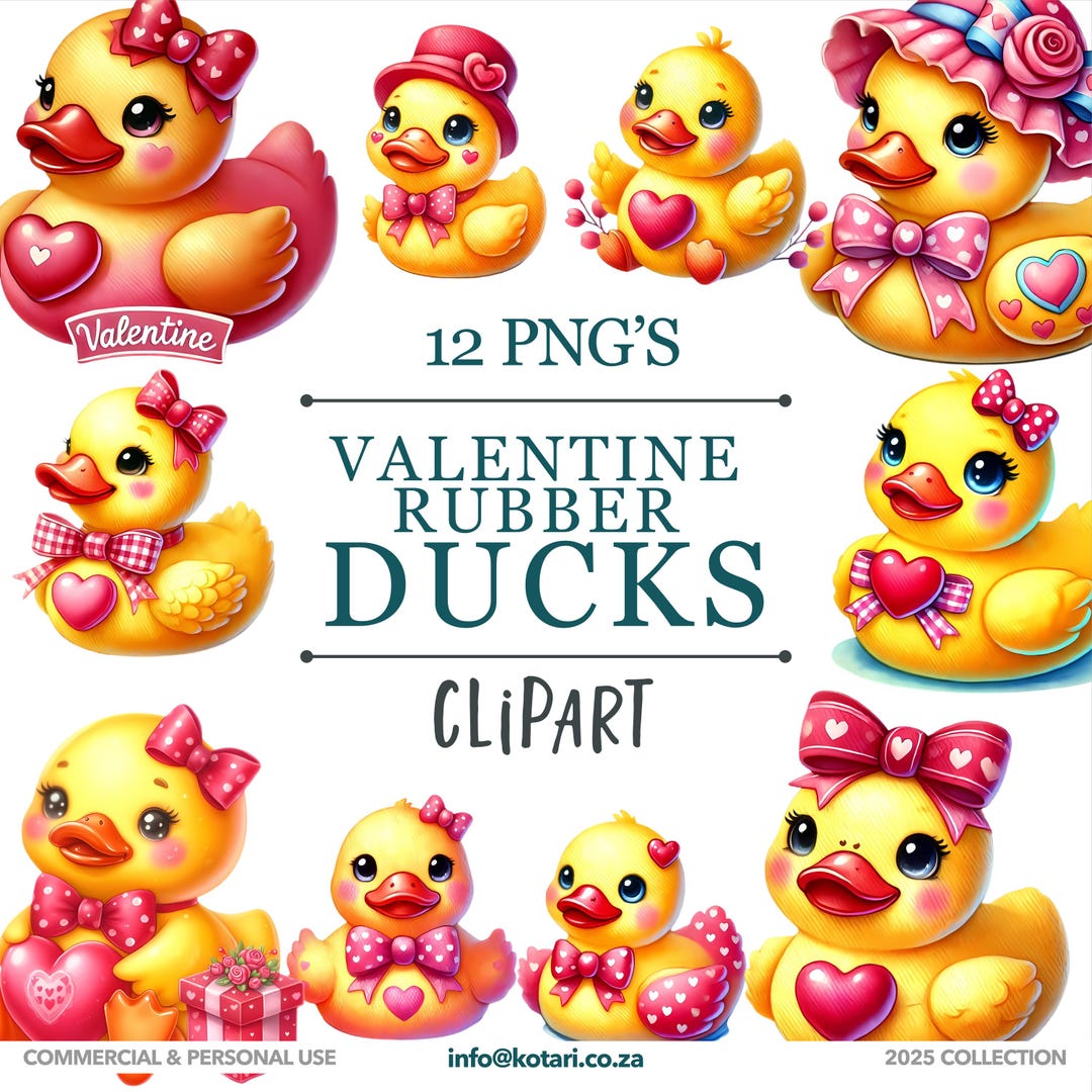 Valentine Rubber Ducks - Transparent PNG Clipart - Commercial Use - Etsy