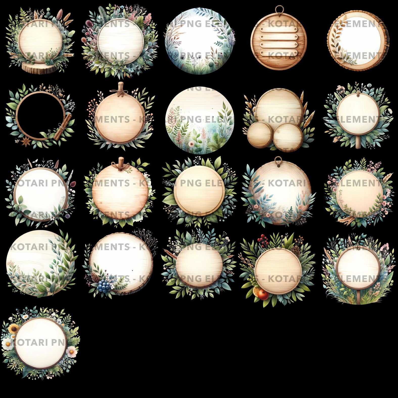 Round Wooden Sign Board - Transparent PNG Clipart - Commercial Use - Etsy