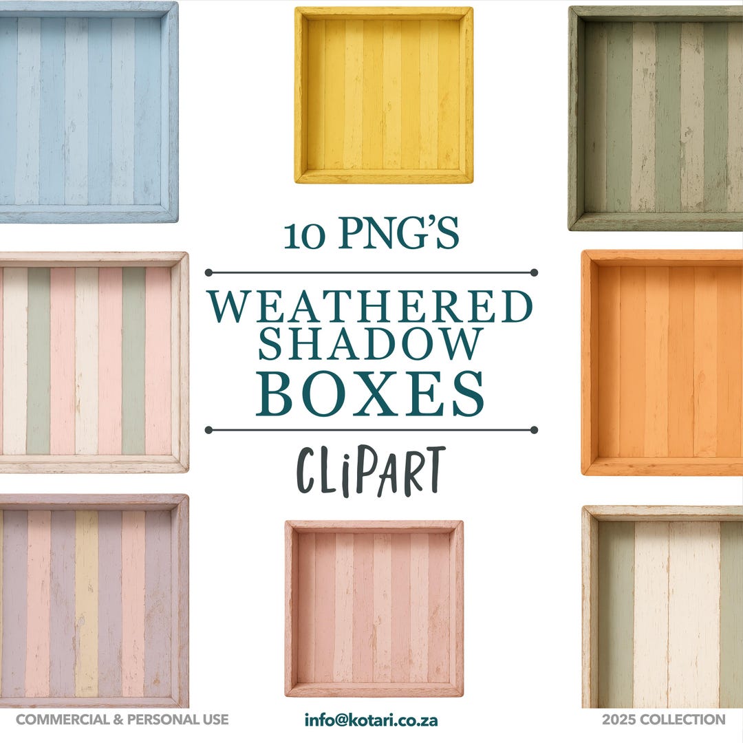 Weathered Shadow Boxes - Transparent PNG Clipart - Commercial Use - Etsy