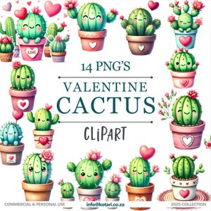 Valentine Cactus - Transparent PNG Clipart - Commercial Use - Etsy