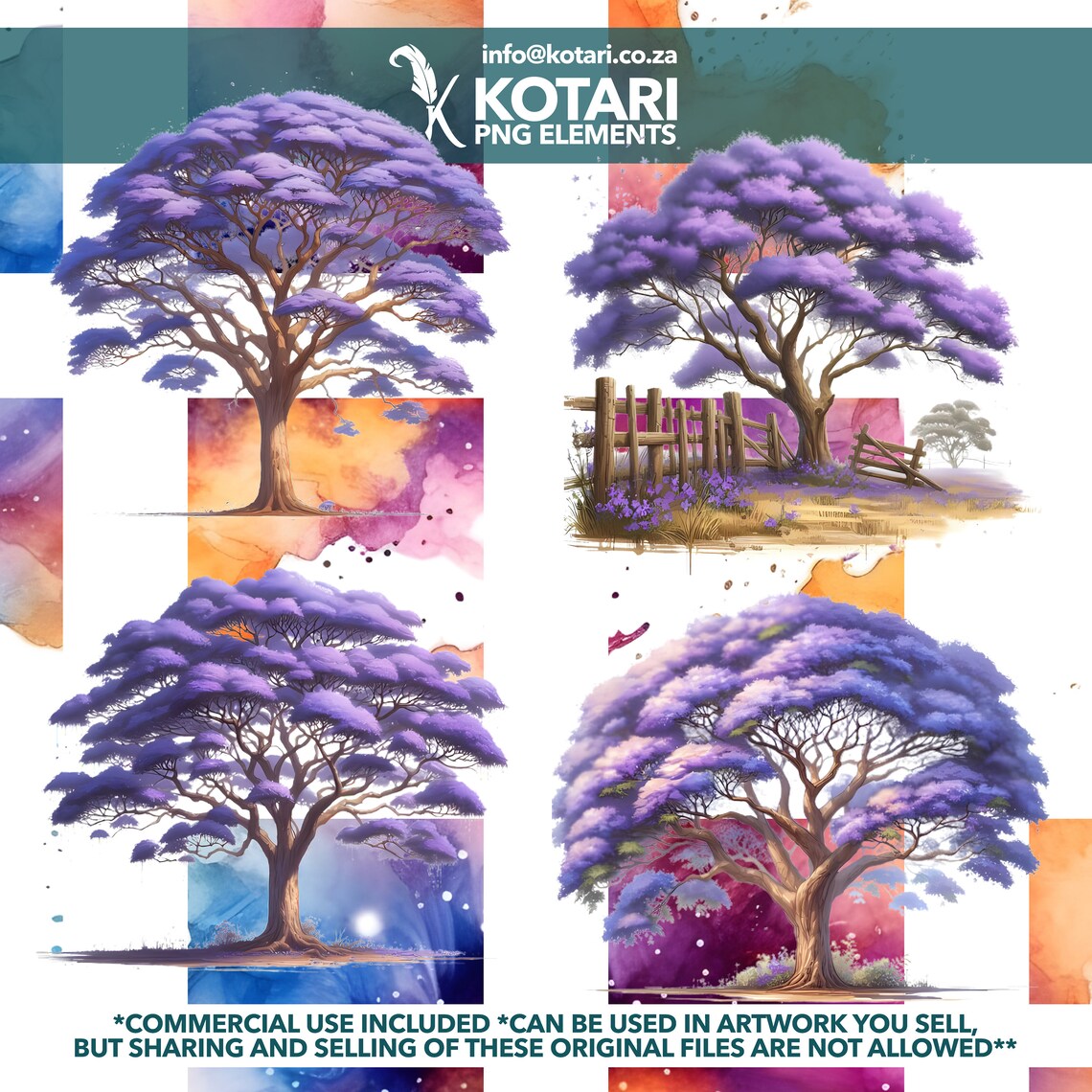 Jacaranda Tree Transparent PNG Clipart Commercial Use - Etsy