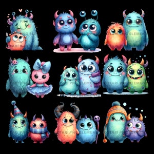 Friends Monsters - Transparent PNG Clipart - Commercial Use - Etsy