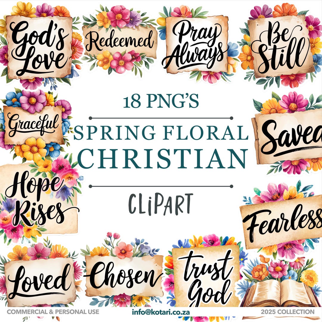 Spring Floral Christian Signs - Transparent PNG Clipart - Commercial ...