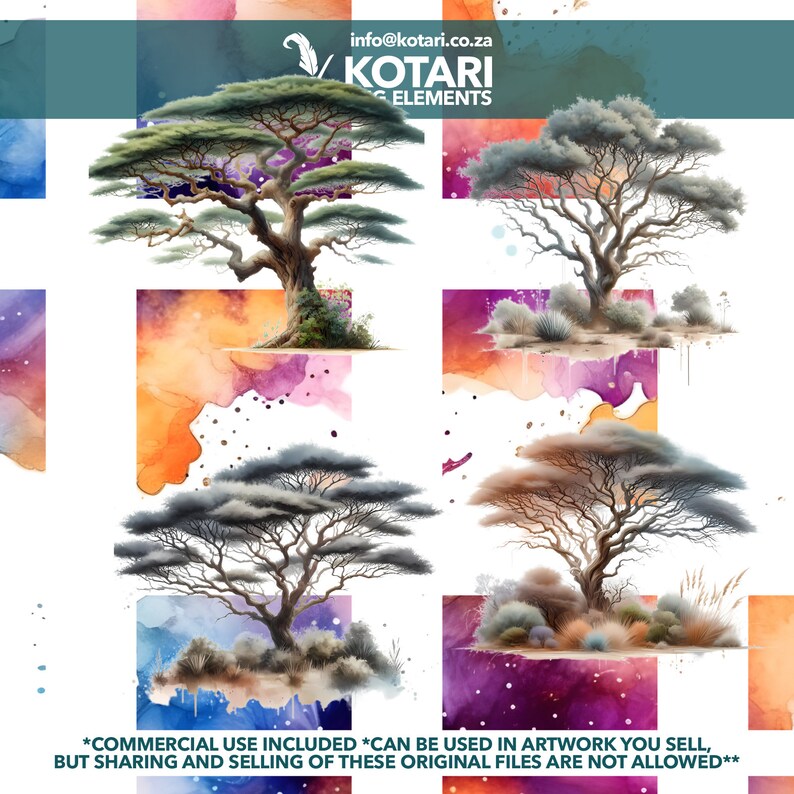 Bushveld Trees Transparent PNG Clipart Commercial Use - Etsy