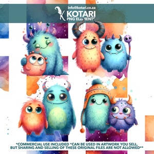 Friends Monsters - Transparent PNG Clipart - Commercial Use - Etsy