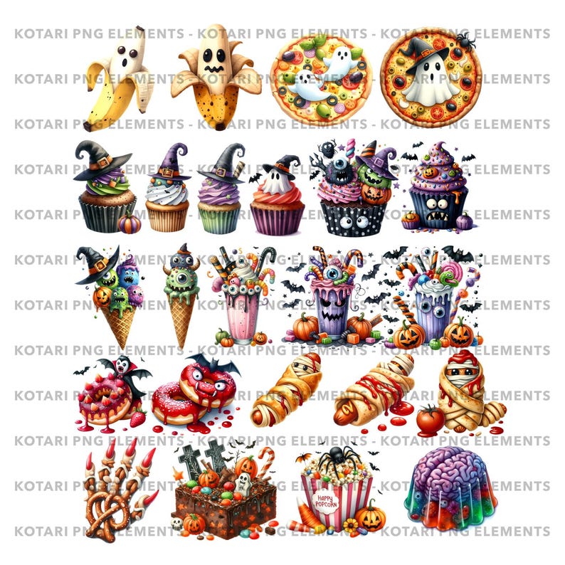 Halloween Treats - Transparent PNG Clipart - Commercial Use - Etsy