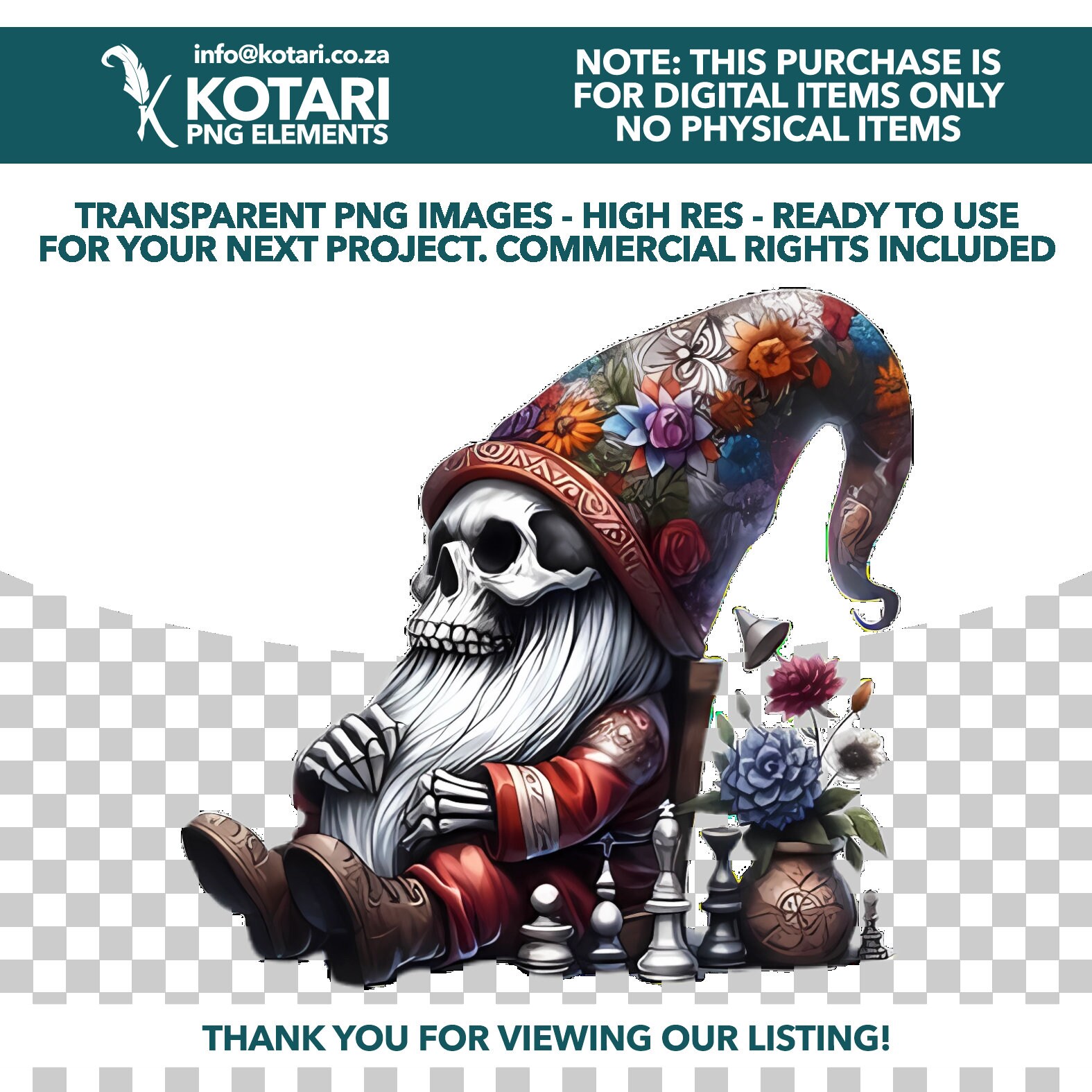 Skull Gnomes - Transparent PNG Clipart - Commercial Use - Etsy