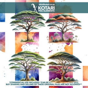 African Trees - Transparent PNG Clipart - Commercial Use - Etsy