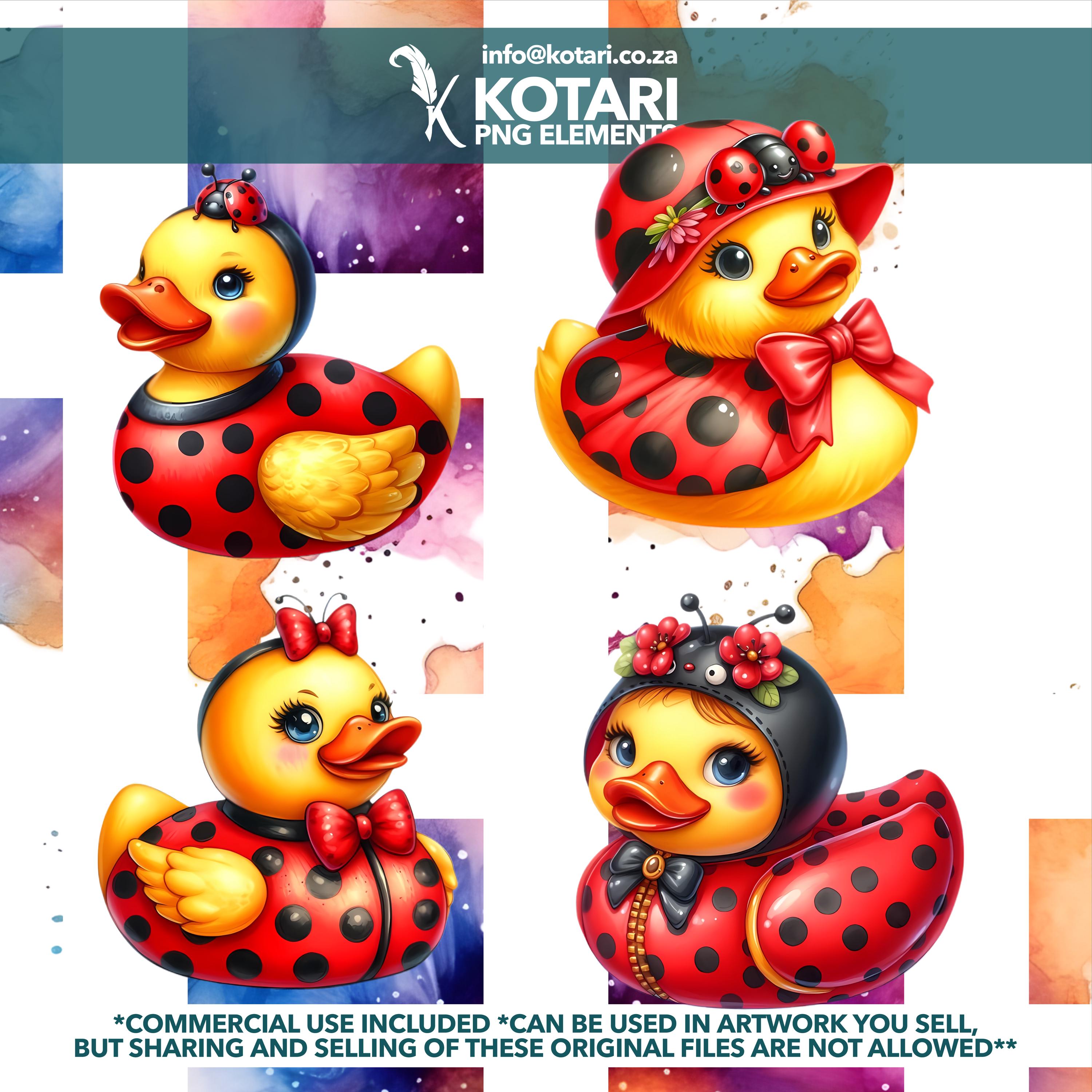 Rubber Ducks With Ladybug Outfits - Transparent PNG Clipart ...