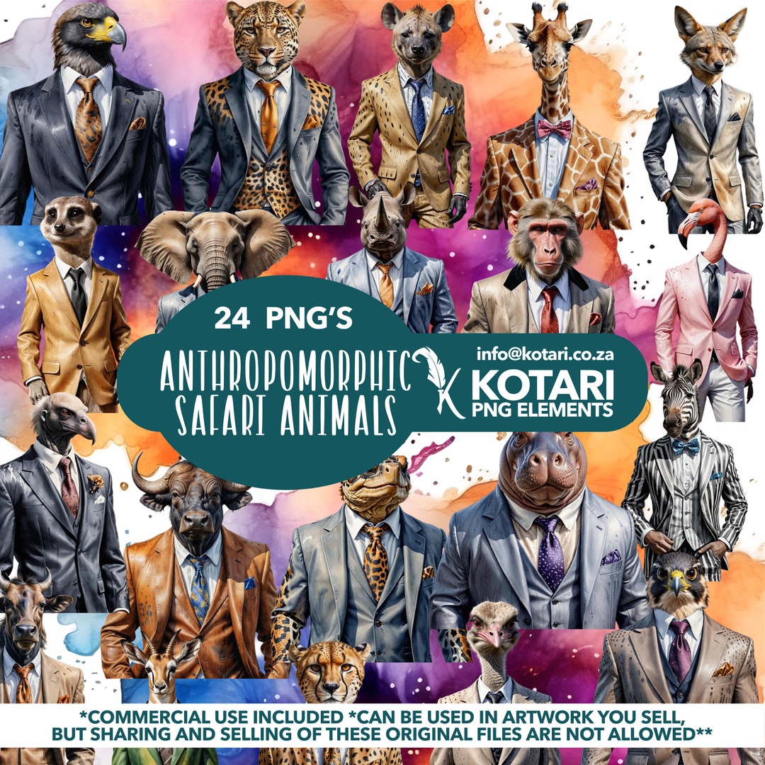 Anthropomorph (human Like) Safari Animals - Transparent PNG Clipart ...