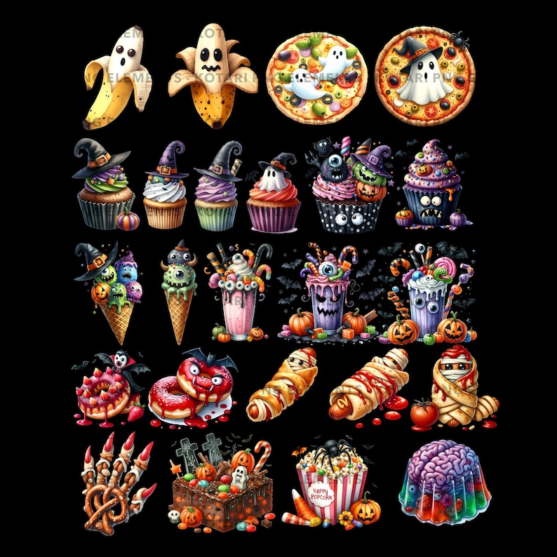 Halloween Treats - Transparent PNG Clipart - Commercial Use - Etsy