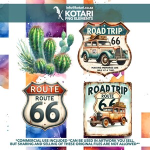 Route 66 - Transparent PNG Clipart - Commercial Use - Etsy