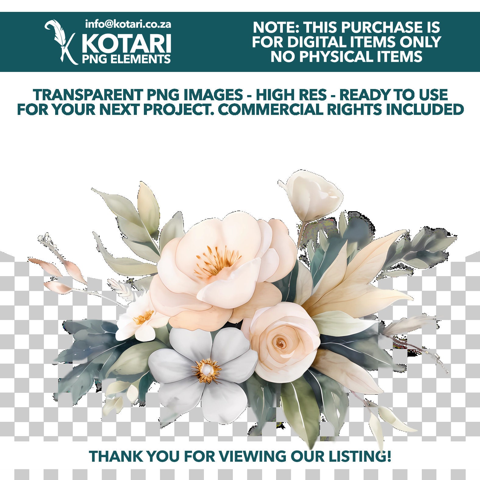 Angelic Flowers - Transparent PNG Clipart - Commercial Use - Etsy