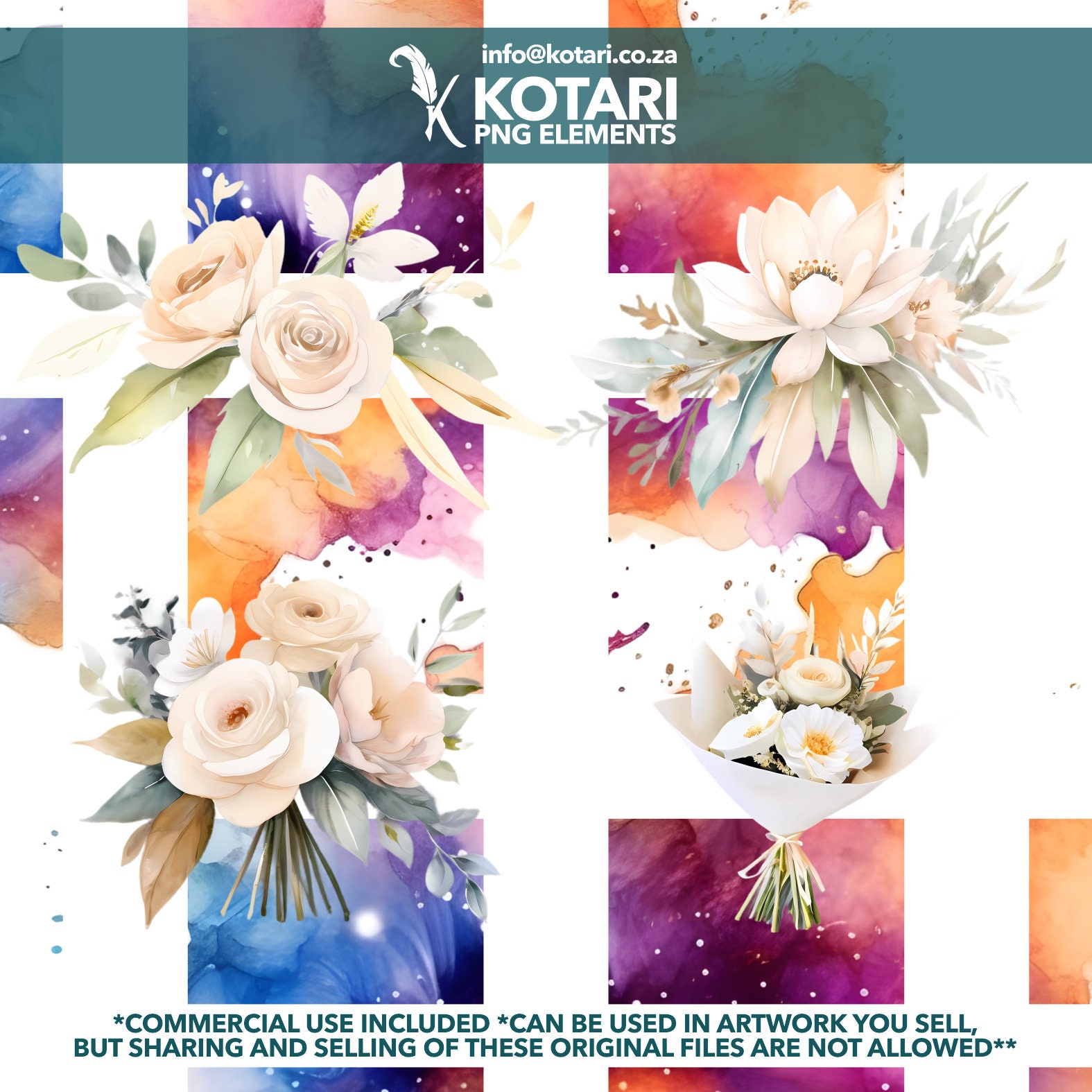 Angelic Flowers - Transparent PNG Clipart - Commercial Use - Etsy