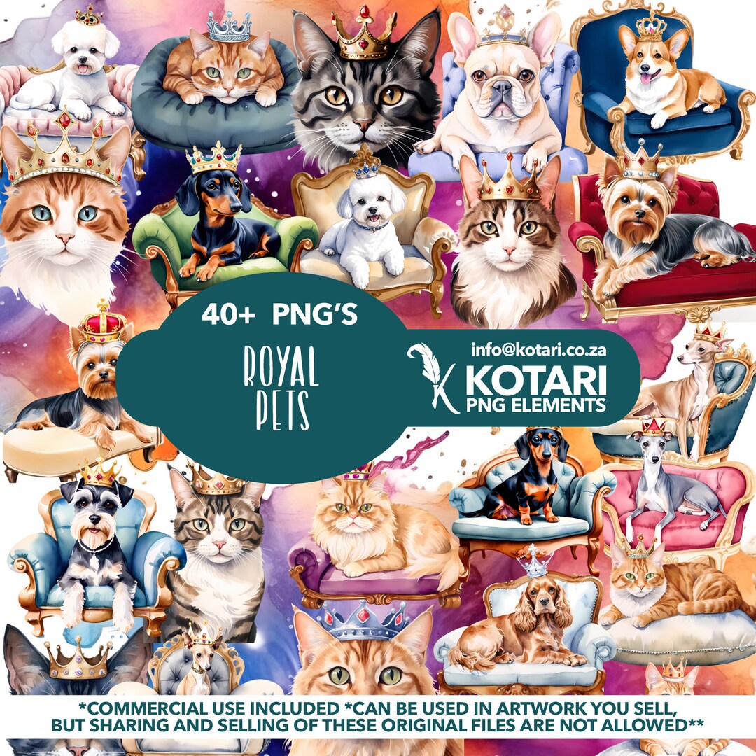 Royal Pets - Transparent PNG Clipart - Commercial Use - Etsy