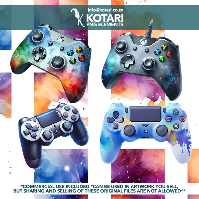 Gaming Remotes - Transparent PNG Clipart - Commercial Use - Etsy