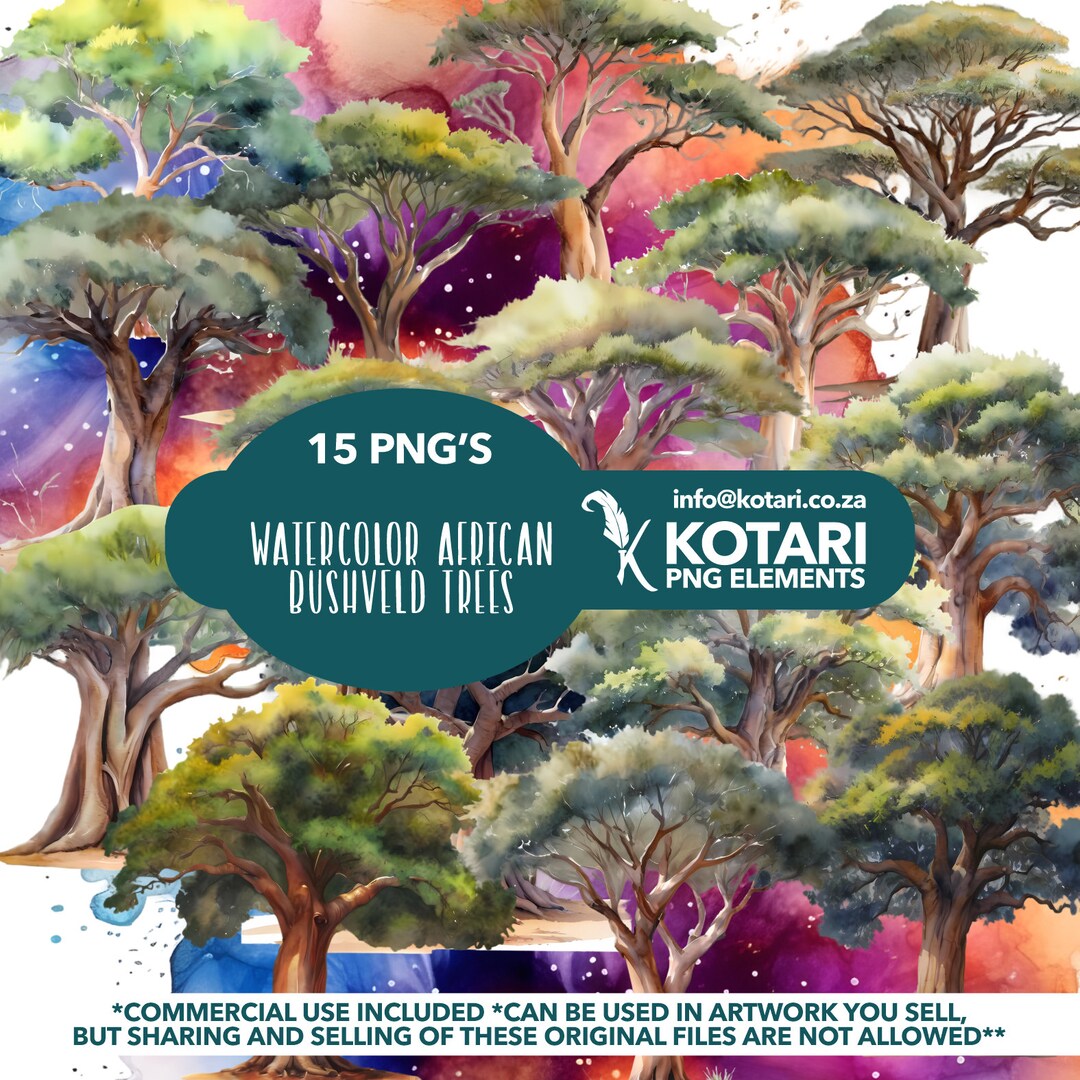 Bush Trees - Transparent PNG Clipart - Commercial Use - Etsy