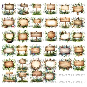 Natural Wooden Sign Board - Transparent PNG Clipart - Commercial Use - Etsy
