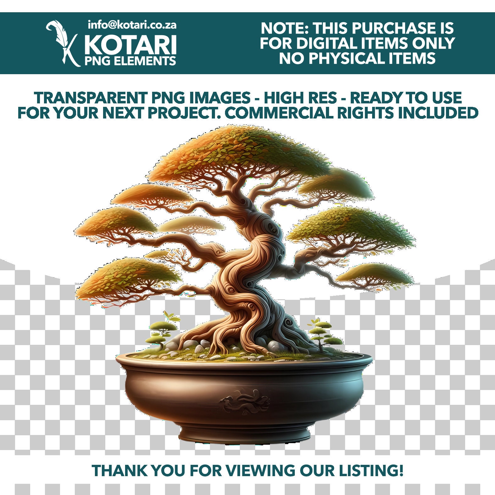 Bonsai Trees Transparent PNG Clipart Commercial Use - Etsy