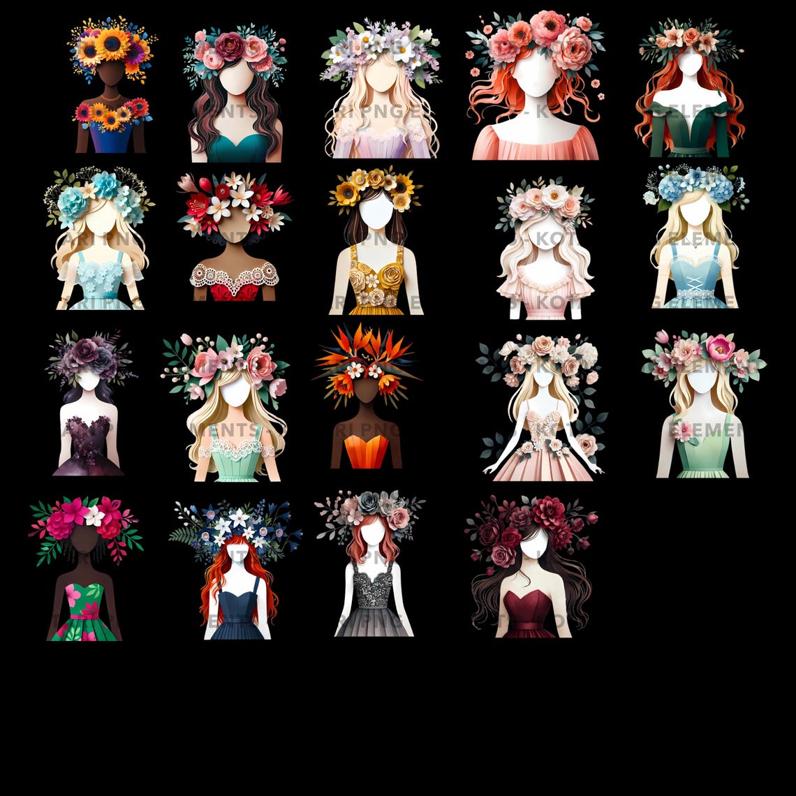 Paper Layered Faceless Woman- Transparent PNG Clipart - Commercial Use ...