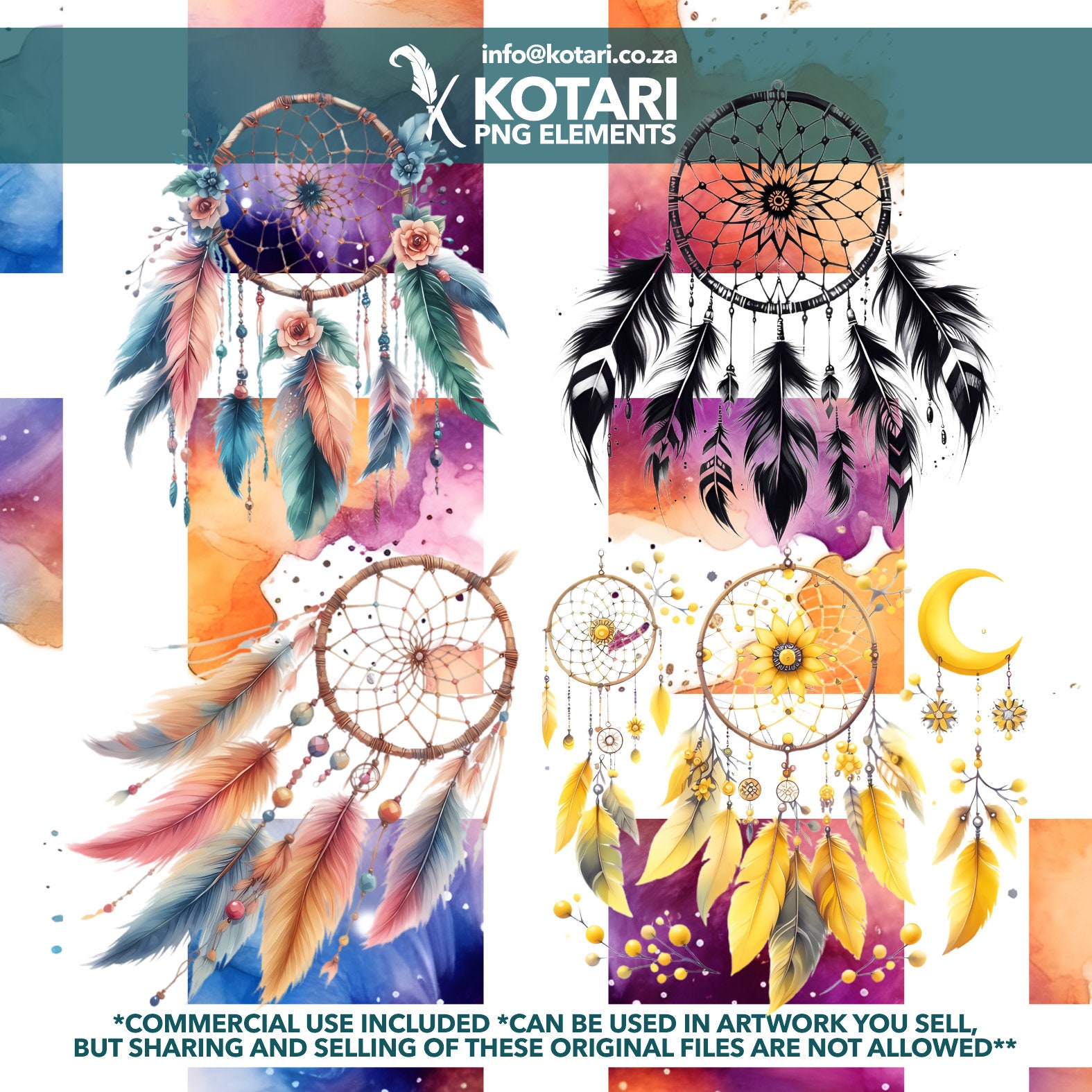 Dreamcatchers - Transparent PNG Clipart - Commercial Use - Etsy