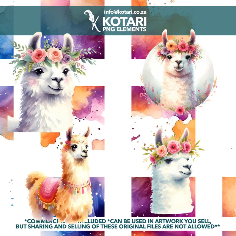 Llamas Transparent PNG Clipart Commercial Use - Etsy