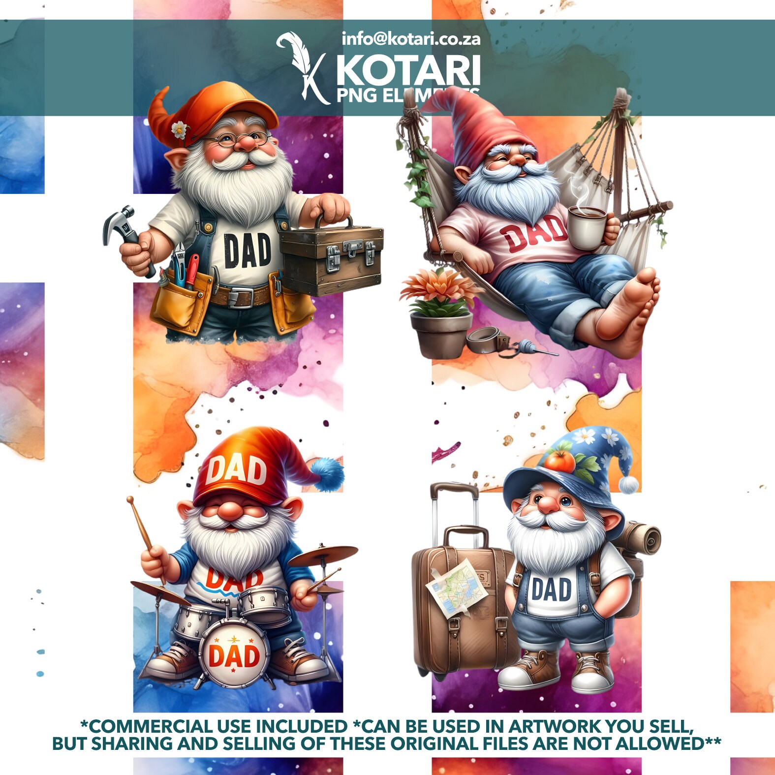 Dad Gnomes - Transparent PNG Clipart - Commercial Use - Etsy