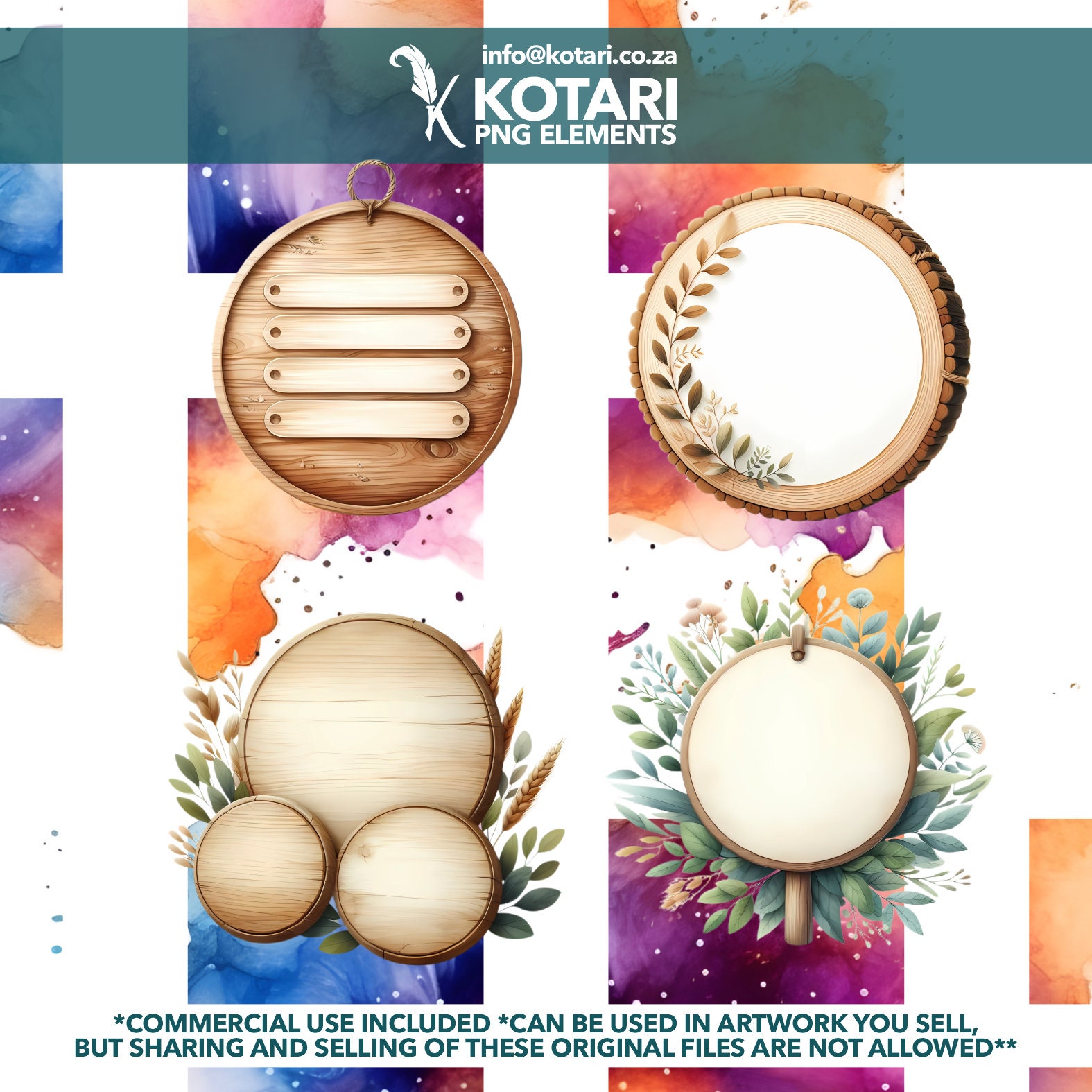 Round Wooden Sign Board - Transparent PNG Clipart - Commercial Use - Etsy