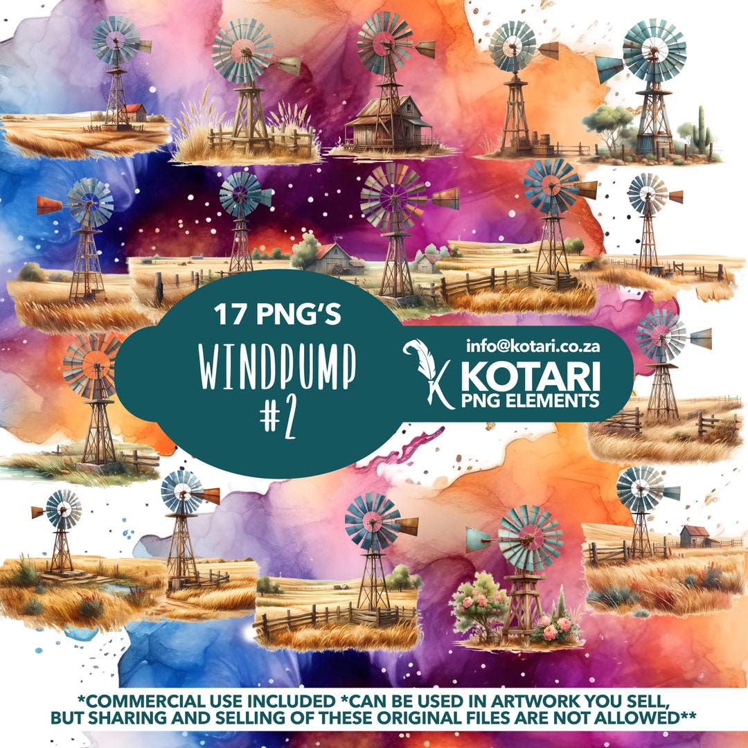Windpump #2 - Transparent PNG Clipart - Commercial Use - Etsy