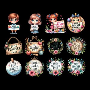 Best Teacher Sign - Transparent PNG Clipart - Commercial Use - Etsy UK