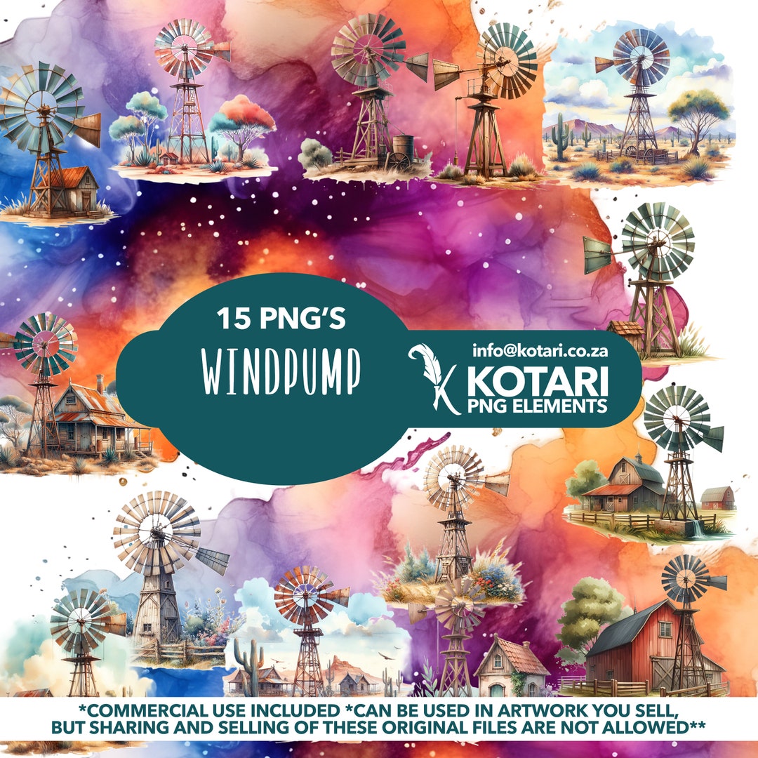 Windpump - Transparent PNG Clipart - Commercial Use - Etsy