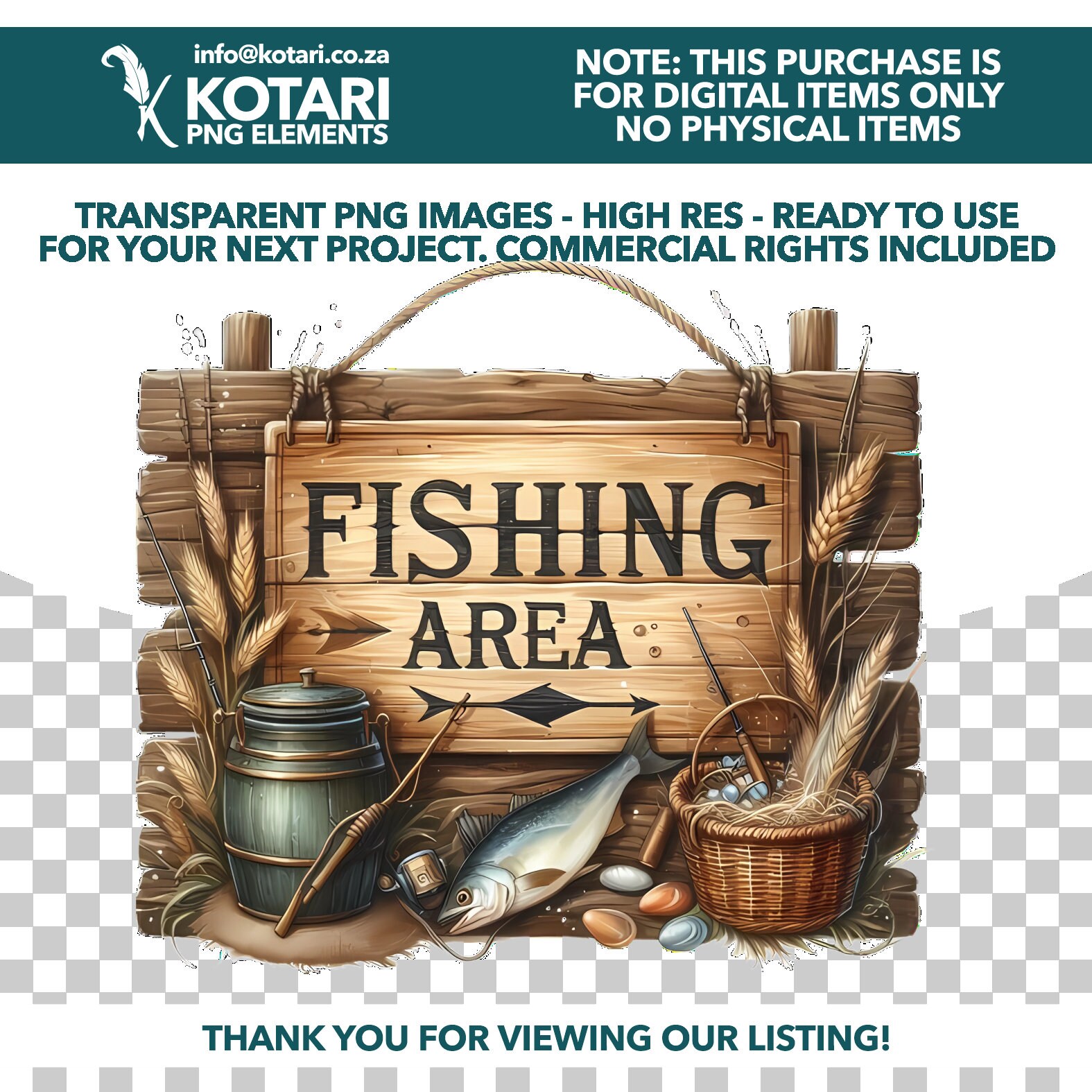 Fishing Signs Transparent PNG Clipart Commercial Use - Etsy