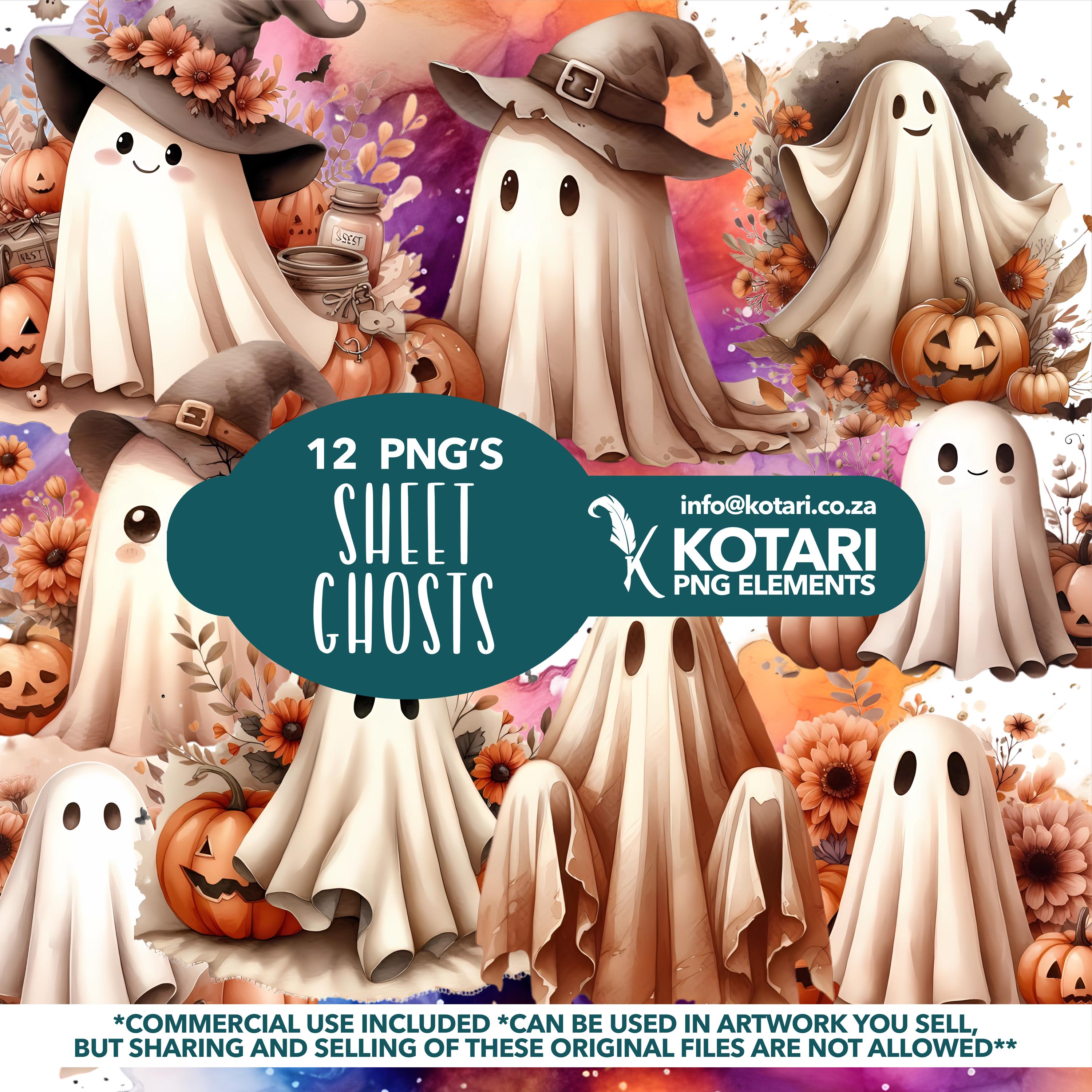 Sheet Ghosts Transparent PNG Clipart Commercial Use - Etsy