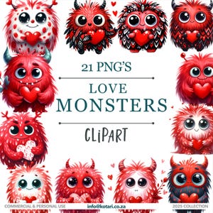 Love Monsters - Transparent PNG Clipart - Commercial Use - Etsy