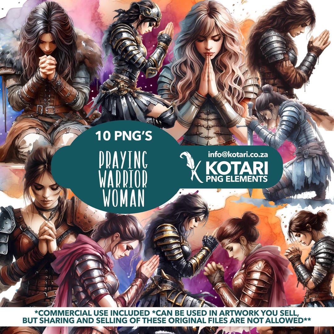Warrior Praying Woman - Transparent PNG Clipart - Commercial Use - Etsy