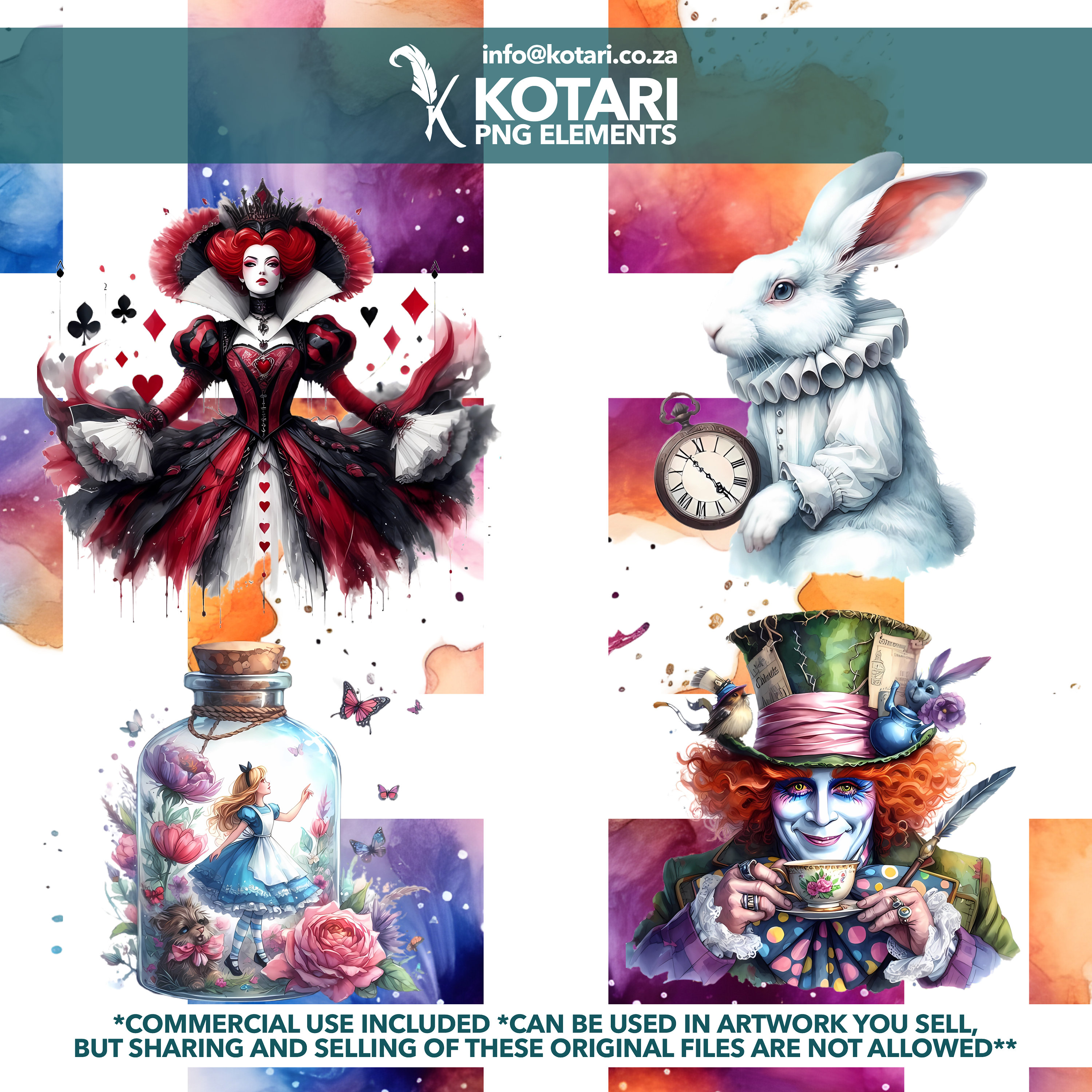 Alice in Wonderland - Transparent PNG Clipart - Commercial Use - Etsy