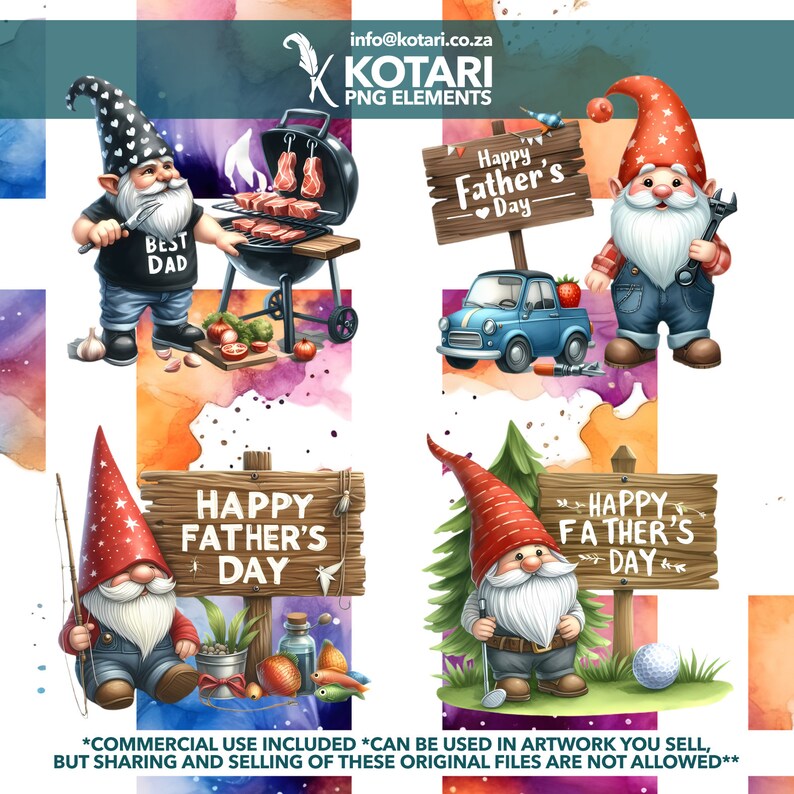 Fathers Day Gnomes - Transparent PNG Clipart - Commercial Use - Etsy