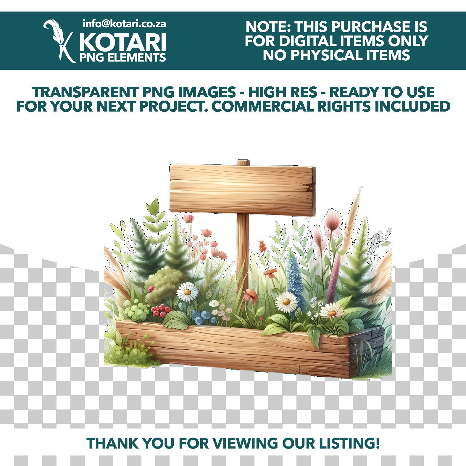 Natural Wooden Sign Board - Transparent PNG Clipart - Commercial Use - Etsy