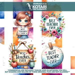 Best Teacher Sign - Transparent PNG Clipart - Commercial Use - Etsy