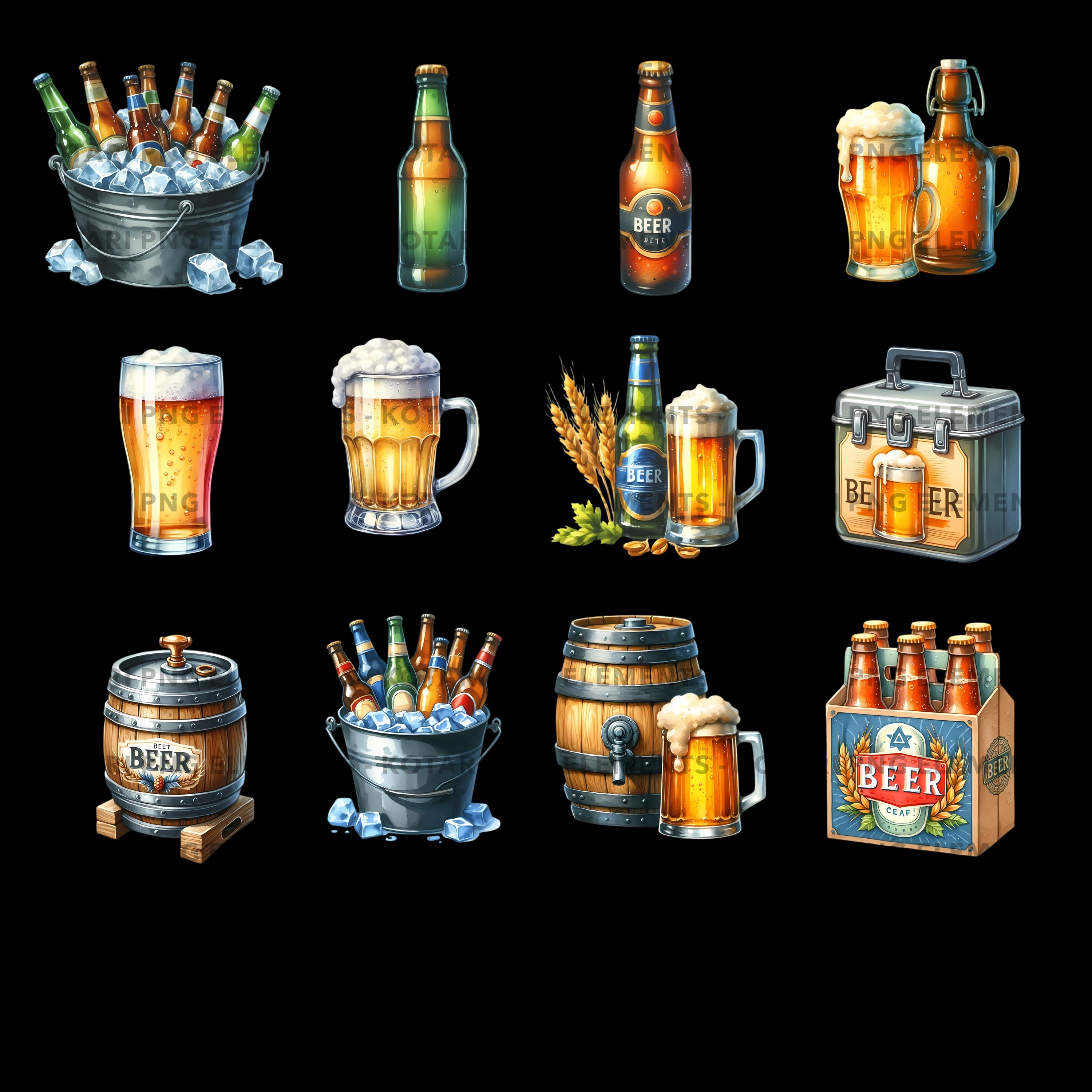 Beer - Transparent PNG Clipart - Commercial Use - Etsy