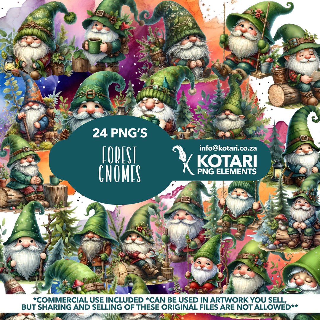 Forest Gnomes - Transparent PNG Clipart - Commercial Use - Etsy