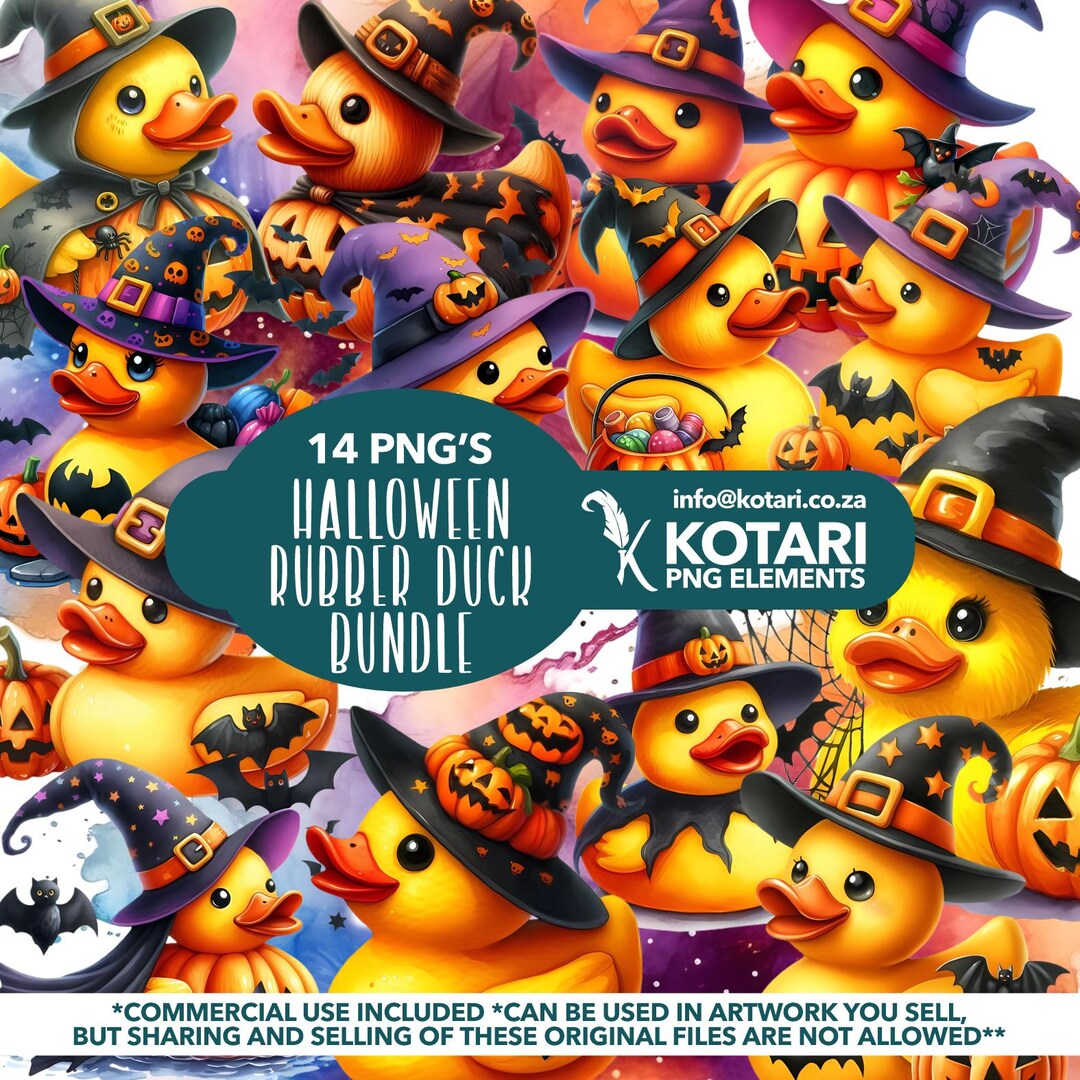 Halloween Rubber Ducks - Transparent PNG Clipart - Commercial Use - Etsy