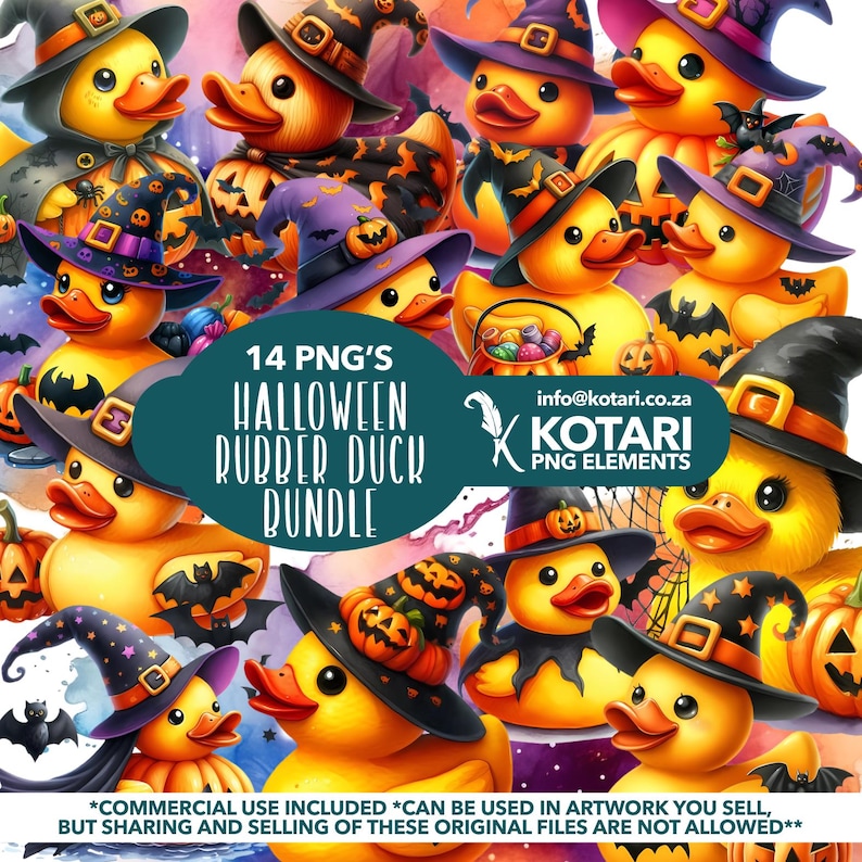 Halloween Rubber Ducks - Transparent PNG Clipart - Commercial Use - Etsy